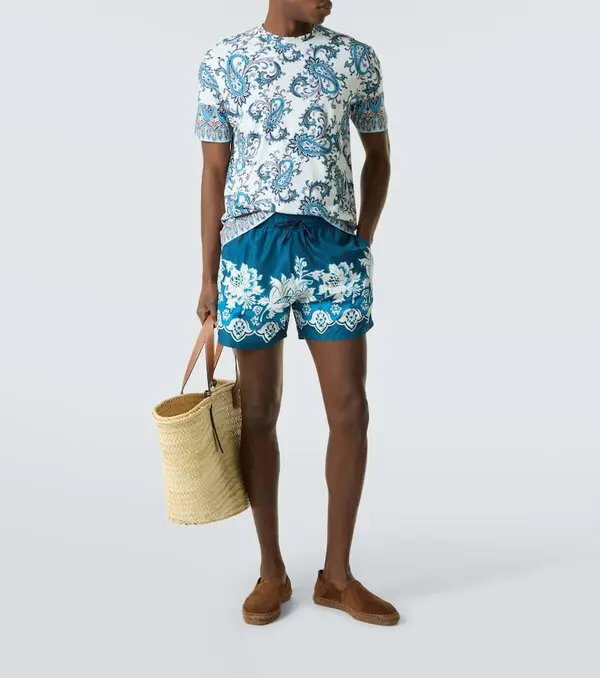 Etro Paisley Cotton T-shirt - Blue