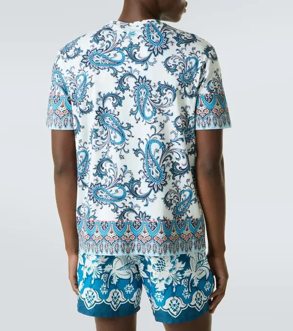 Etro Paisley Cotton T-shirt - Blue