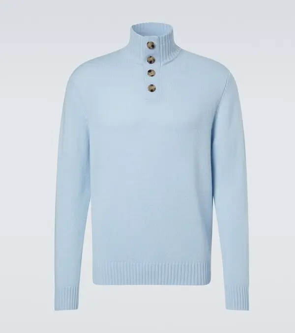 ALLUDE Wool And Cashmere Turtleneck Sweater - Blue