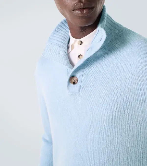ALLUDE Wool And Cashmere Turtleneck Sweater - Blue