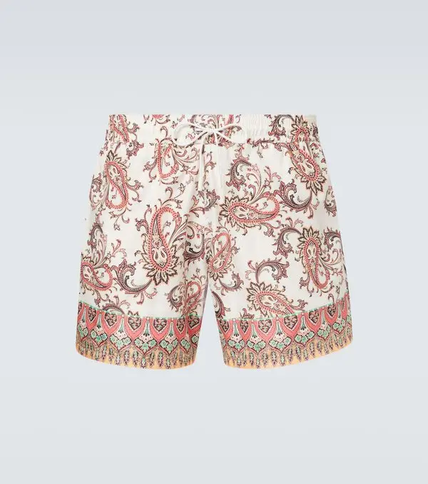 Etro Paisley Swim Trunks - Orange