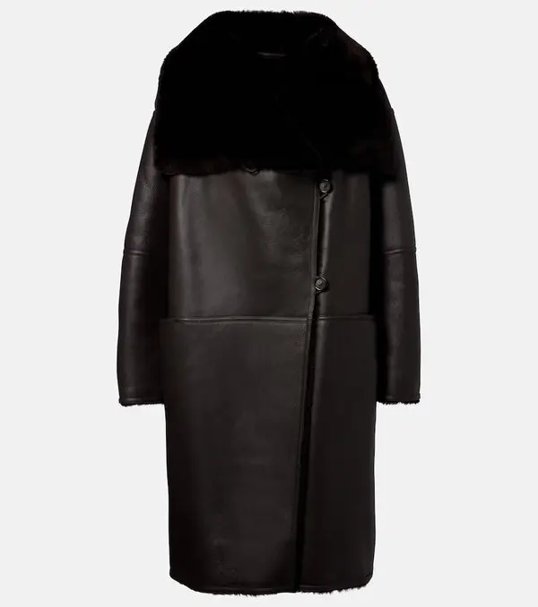 TOTEME Shearling-lined Leather Coat - Brown