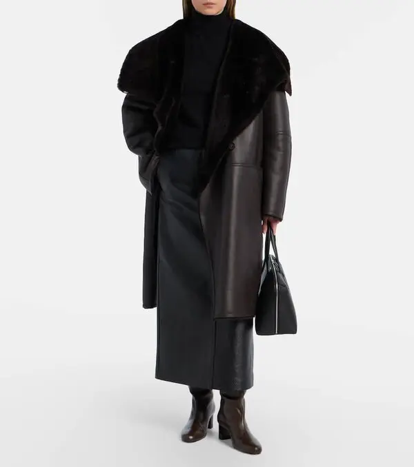 TOTEME Shearling-lined Leather Coat - Brown