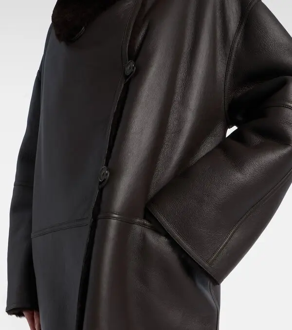 TOTEME Shearling-lined Leather Coat - Brown