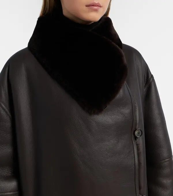 TOTEME Shearling-lined Leather Coat - Brown