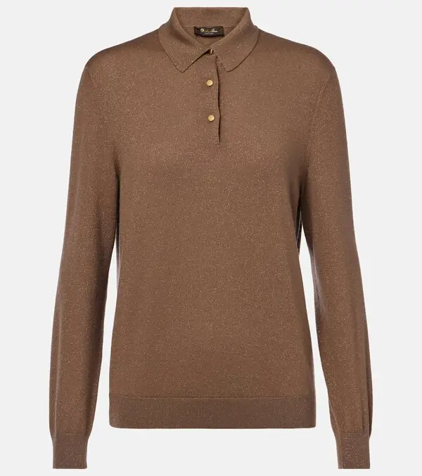 Loro Piana Luciole Cashmere-blend Polo Sweater - Brown