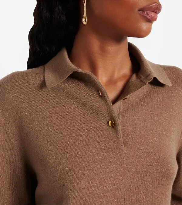 Loro Piana Luciole Cashmere-blend Polo Sweater - Brown