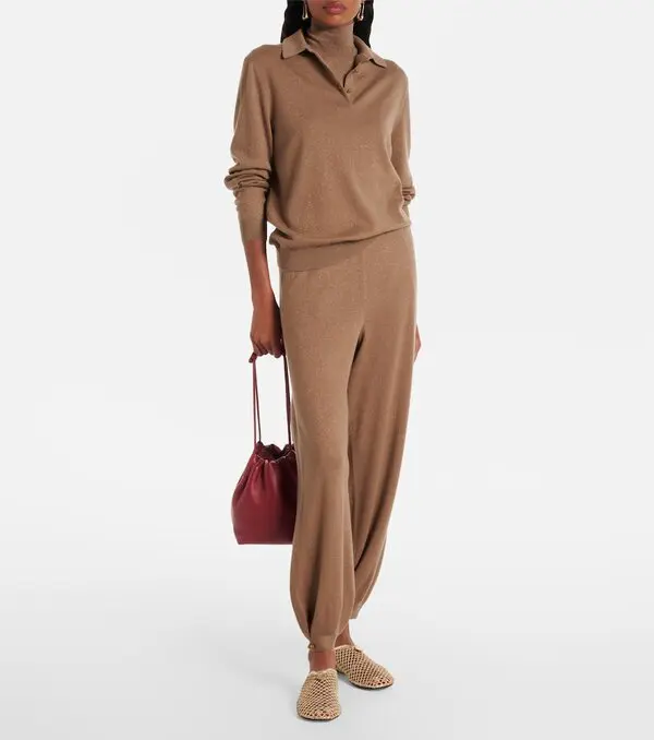 Loro Piana Luciole Cashmere-blend Polo Sweater - Brown