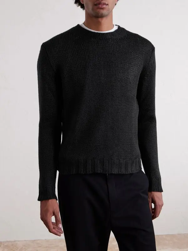 SAMAN AMEL Gio Silk Sweater - Black