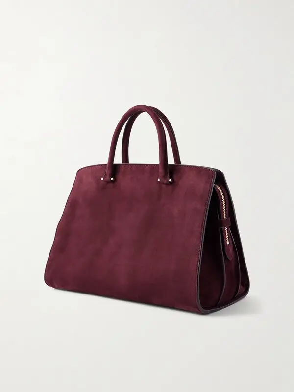 METIER Private Eye Medium Suede Tote With Turn Lock - Purple