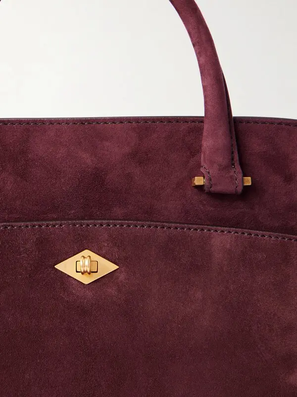 METIER Private Eye Medium Suede Tote With Turn Lock - Purple