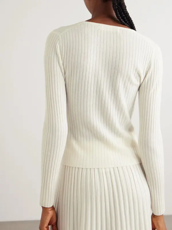 Arch4 Ribbed Organic Cashmere Cardigan