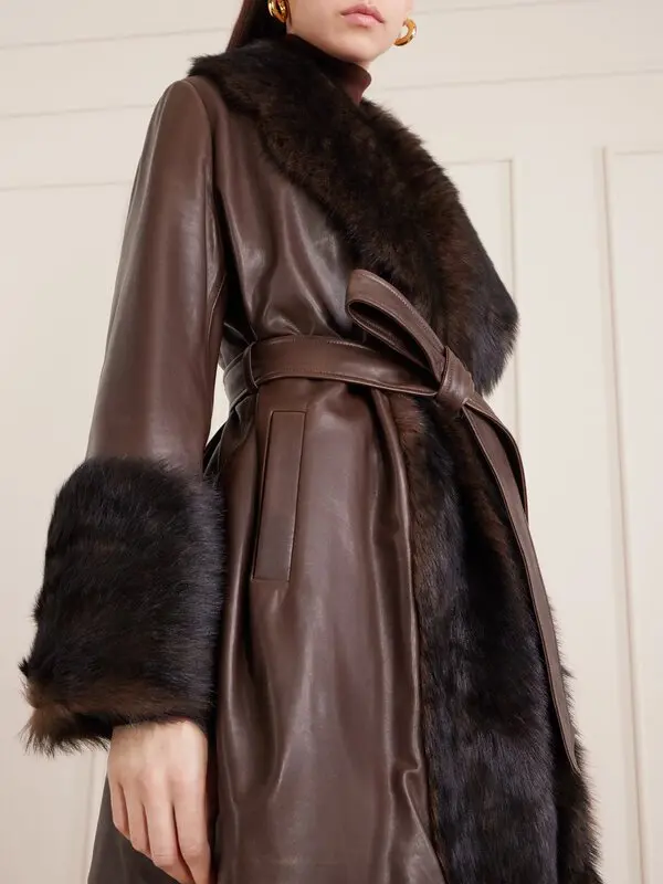 Nour Hammour Carmen Belted Shearling Jacket