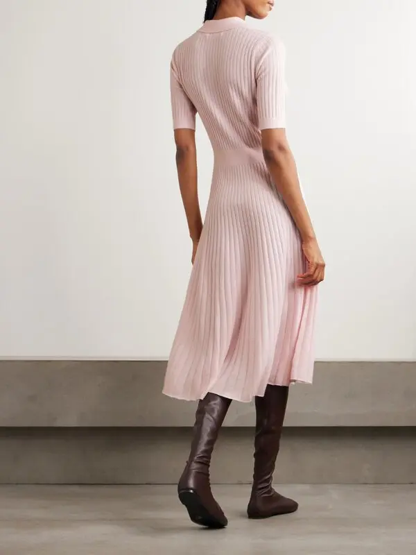 arch4 knit dresses Coco Stretch Cashmere Dress with Scarf in Black for Women