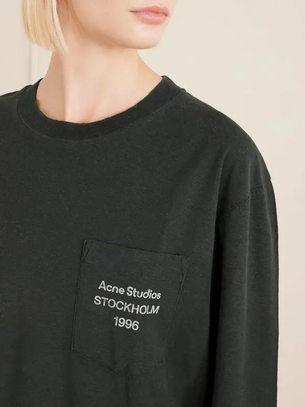 Acne Studios Printed Organic Cotton And Hemp-blend T-shirt - Black
