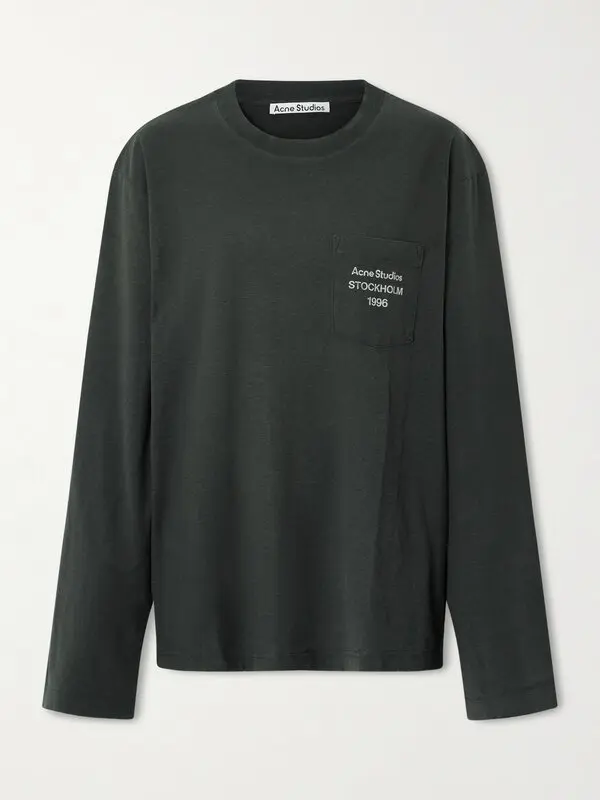 Acne Studios Printed Organic Cotton And Hemp-blend T-shirt - Black