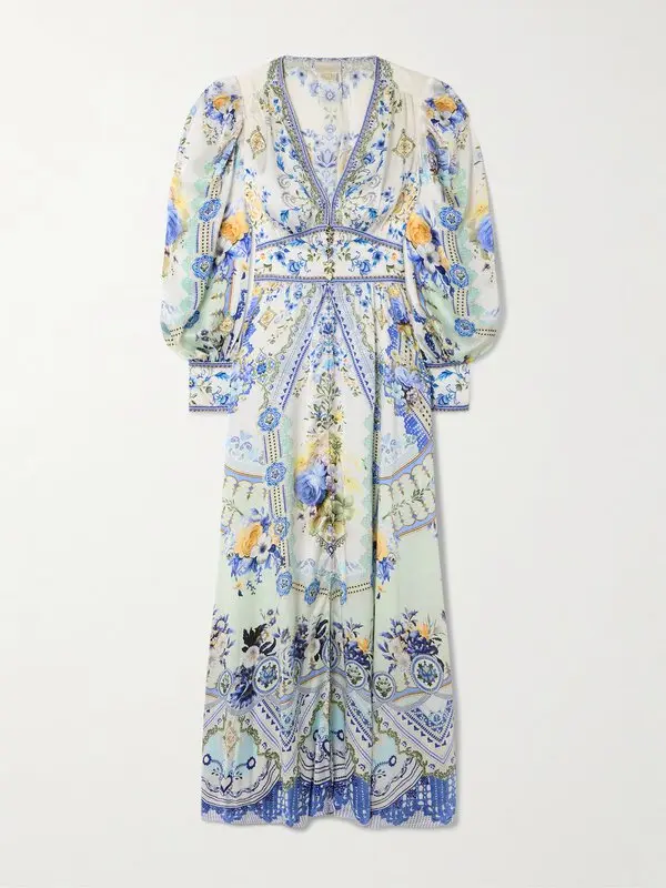 Camilla Crystal-embellished Printed Silk Maxi Dress