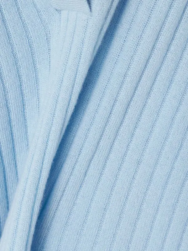 Arch4 Jennifer Ribbed Organic Cashmere Polo Shirt - Blue