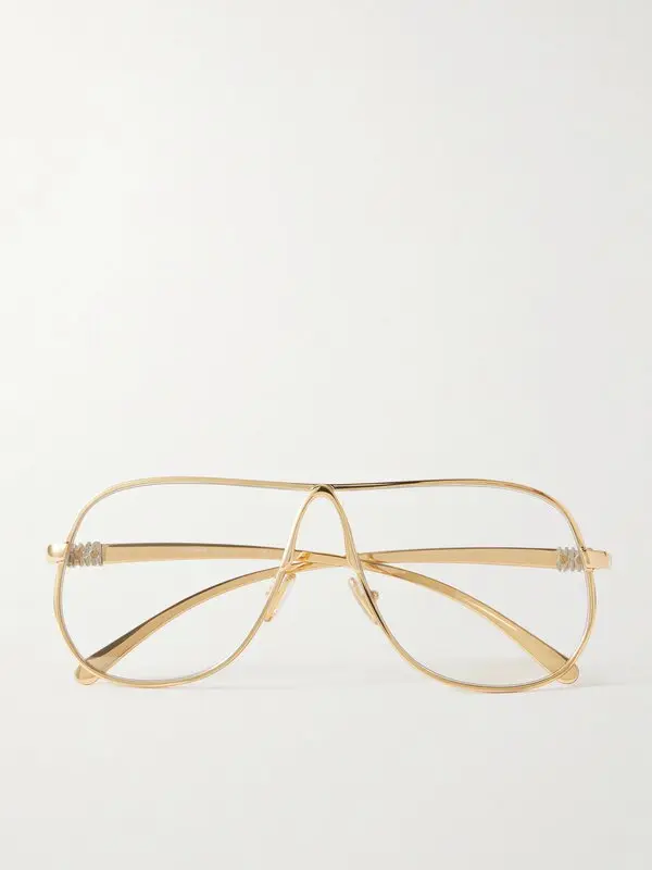 Miu Miu Aviator-style Optical Glasses - Gold