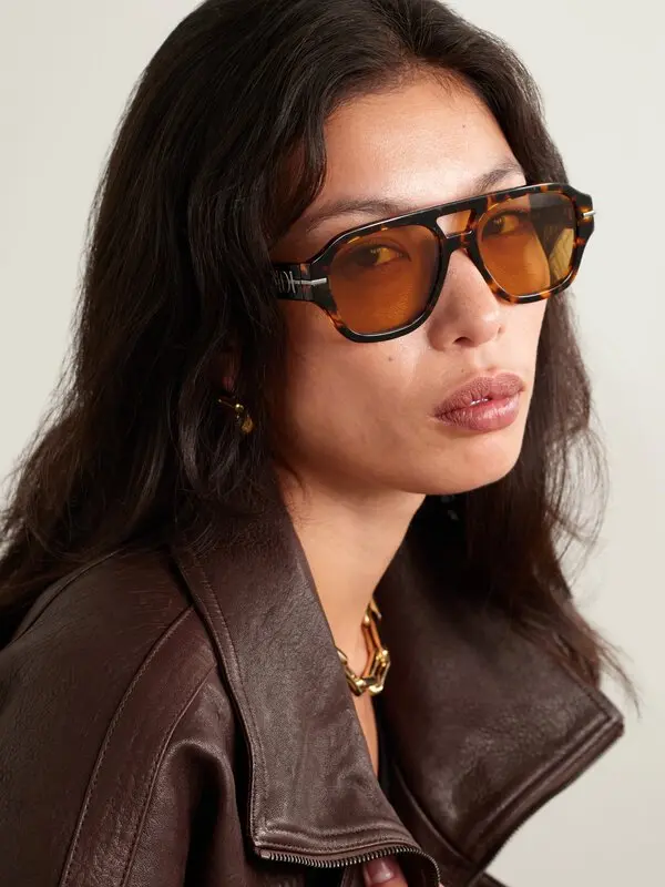 Fendi Fendigraphy Aviator-Style Sunglasses - Tortoiseshell  display picture 3