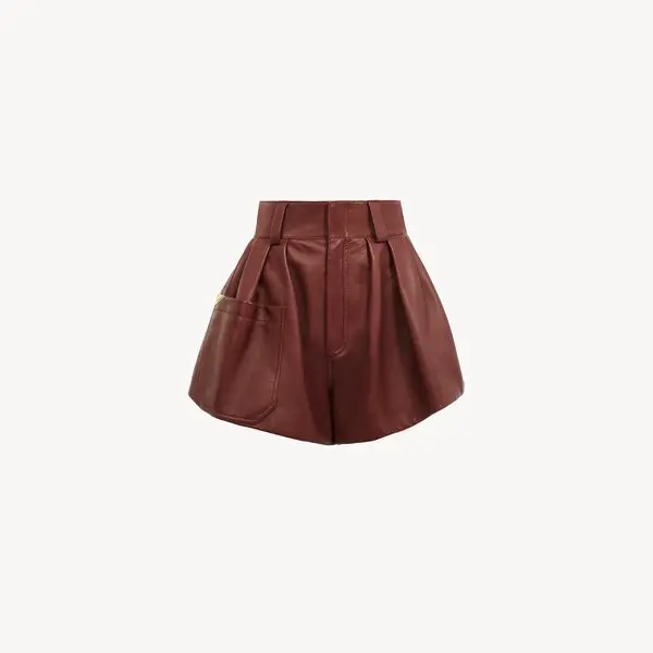 Chloé High-rise Leather Shorts