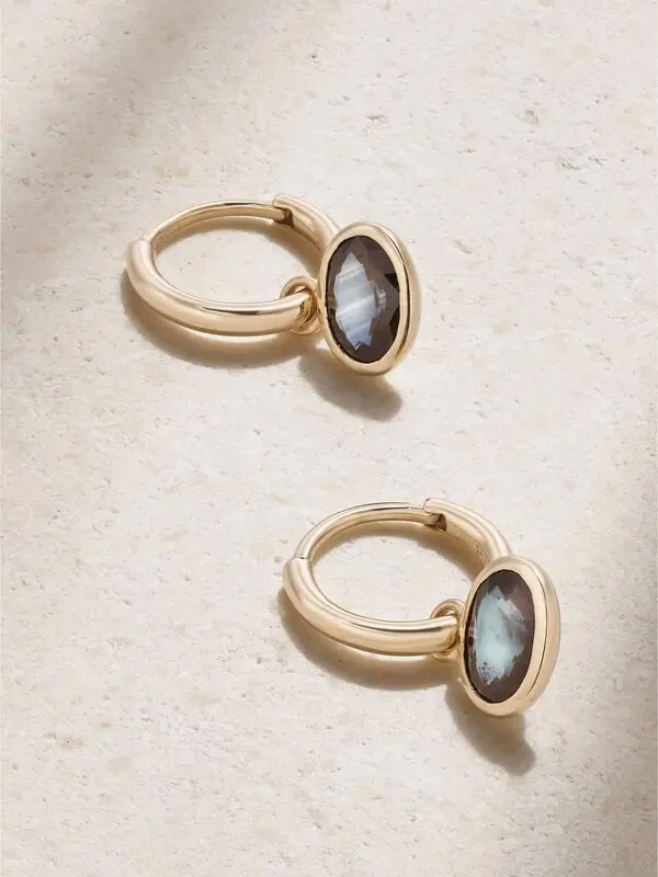 BY PARIAH Orbit 14-karat Gold Sapphire Hoop Earrings - Blue