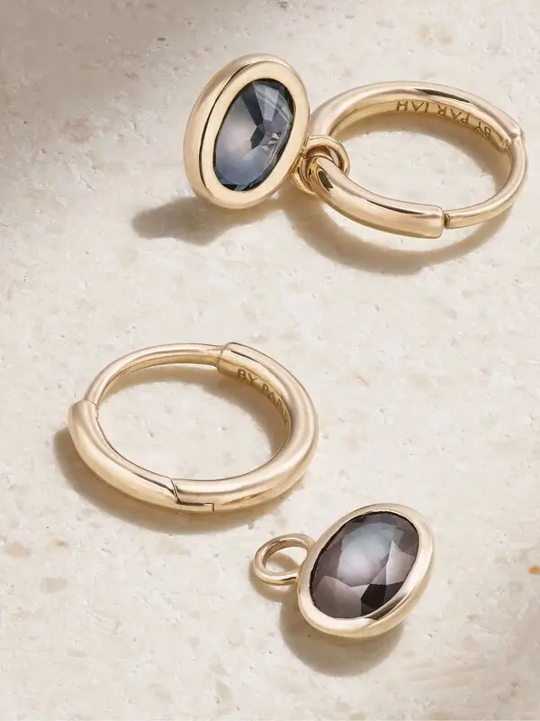 BY PARIAH Orbit 14-karat Gold Sapphire Hoop Earrings