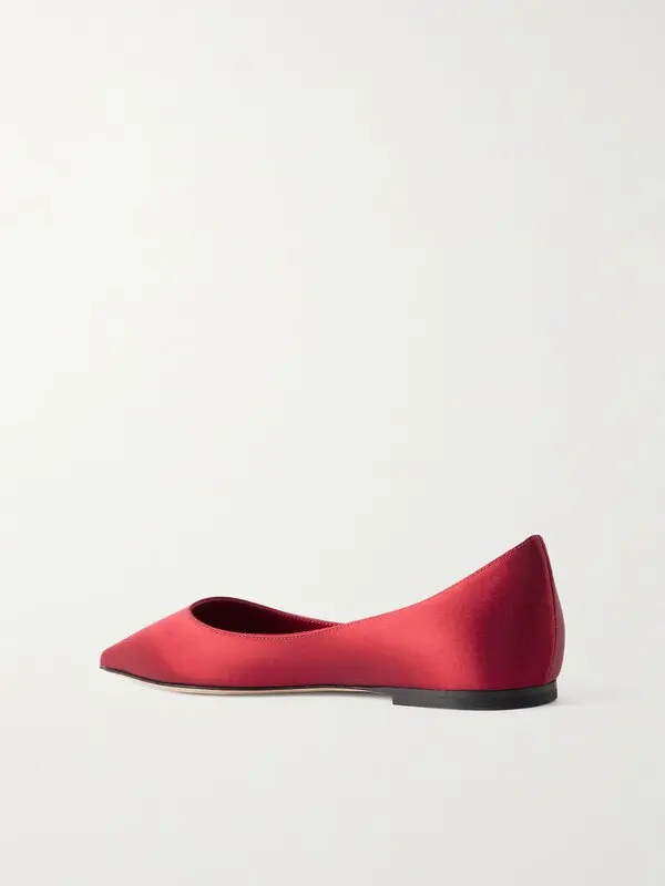 JIMMY CHOO Love Satin Ballerinas - Red