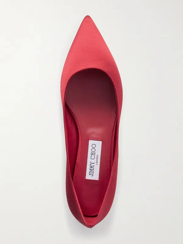 JIMMY CHOO Love Satin Ballerinas - Red