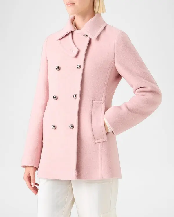 Akris Felted Wool Double-breasted Peacoat
