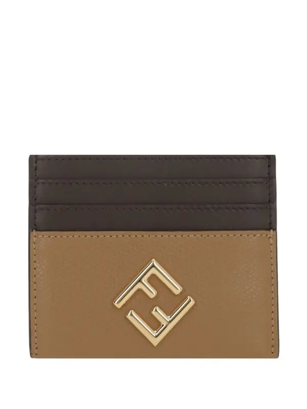 Fendi Ff Diamonds Leather Card Case - Brown