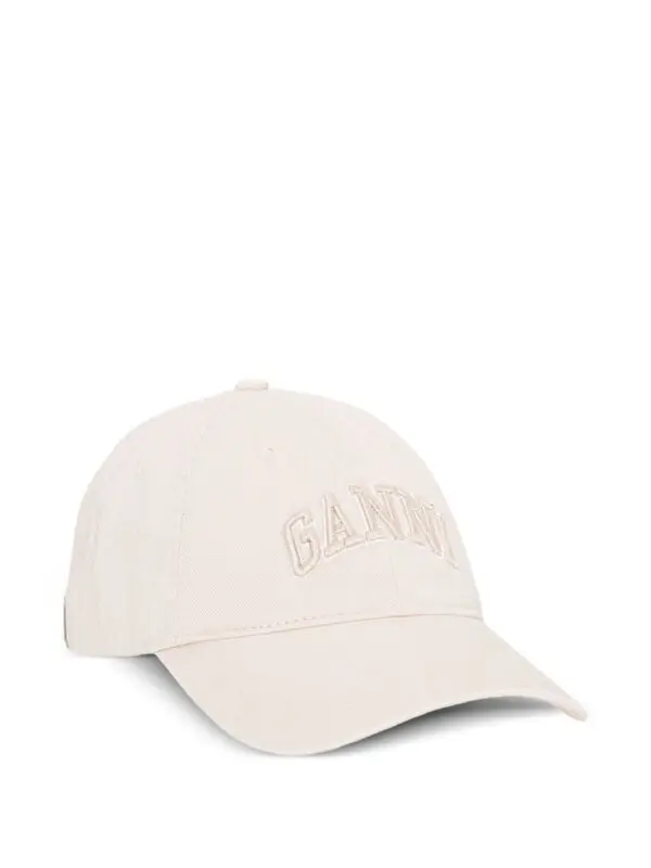 GANNI Organic Cotton Baseball Cap - White