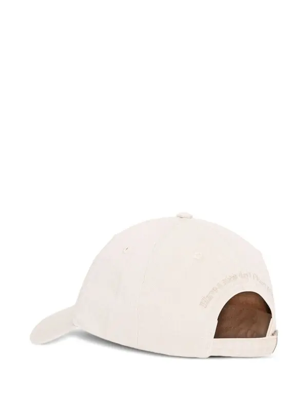 GANNI Logo Canvas Baseball Cap - White