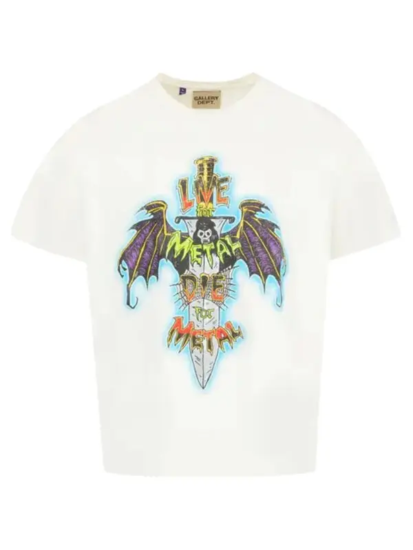 GALLERY DEPT. Short Sleeves T-shirt 'live For Metal - White