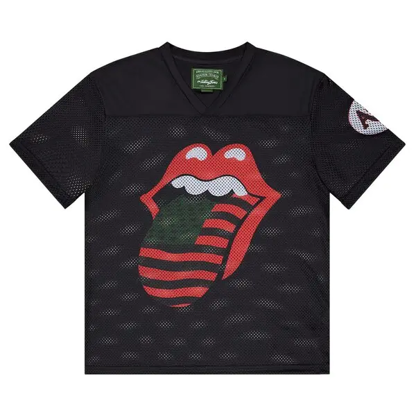 DENIM TEARS Rolling Stones Football Jersey - Black