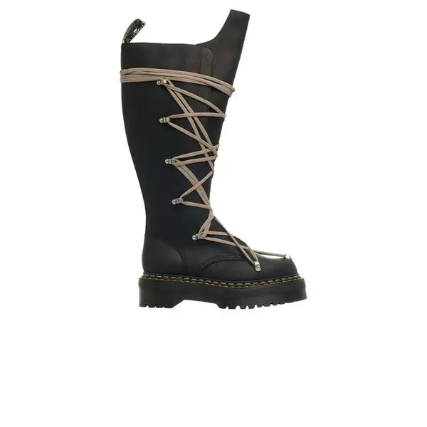 Rick Owens Dr. Martens X 1460 Quad Sole Pentalace Boots - Black