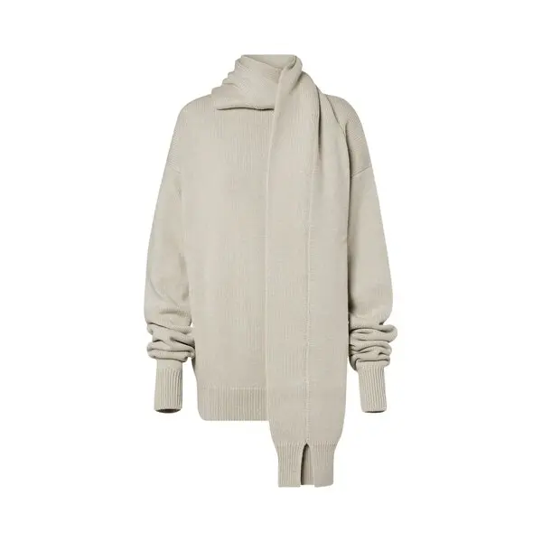 Calvin Klein Cashmere Scarf Sweater - Cream