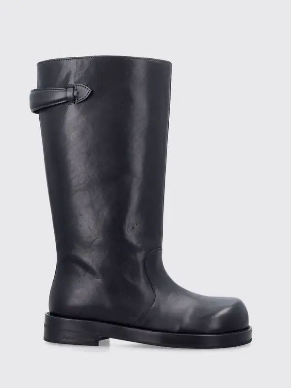 Acne Studios Leather Tall Boots With Buckle Detail