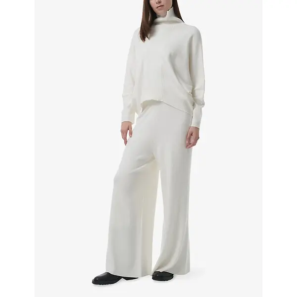 LEEM Elasticated-waist Wide-leg Knitted Trousers