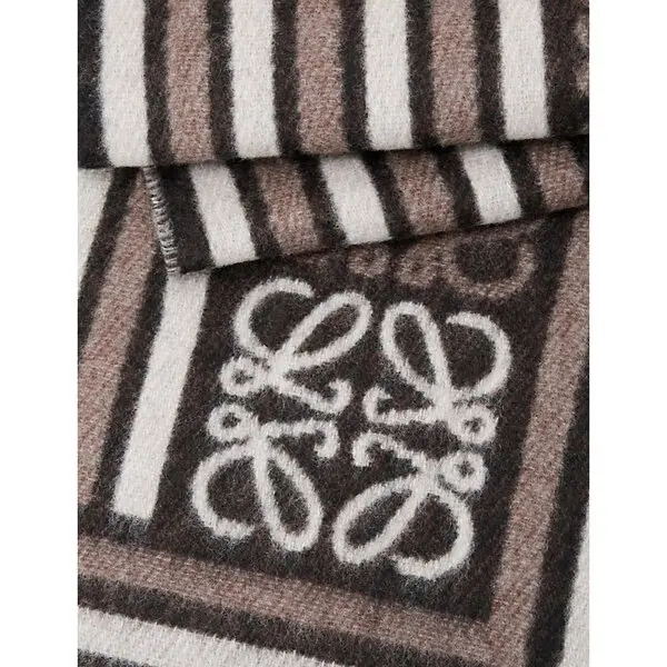 Loewe Branded Wool And Cashmere Scarf