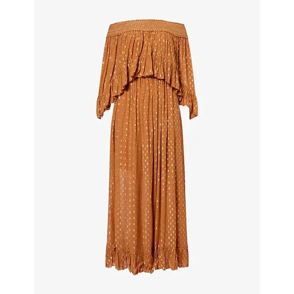 Zimmermann Off-shoulder Woven Maxi Dress