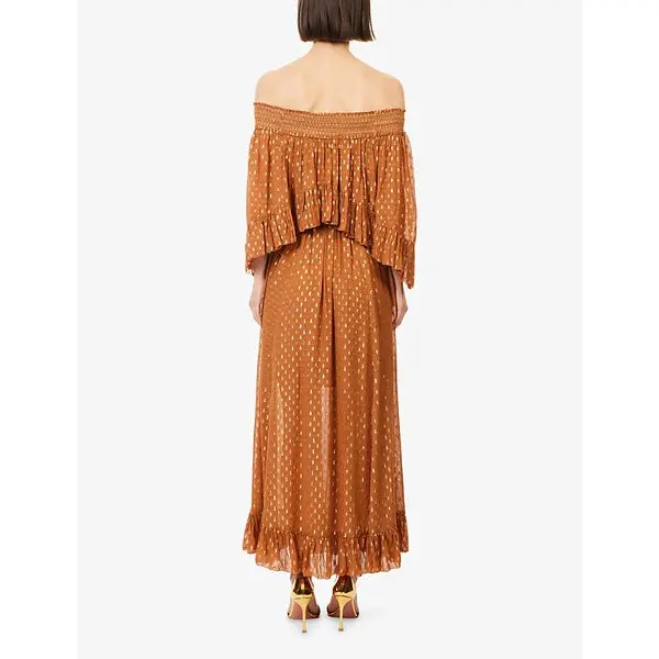 Zimmermann Off-shoulder Woven Maxi Dress