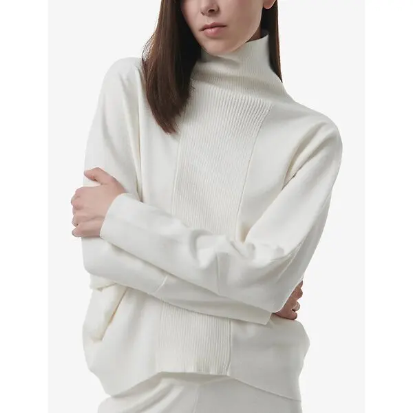 LEEM Ribbed High-neck Knitted Jumper