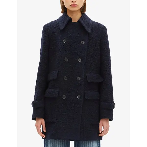 The Kooples Collared Wool-blend Button-down Coat