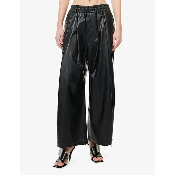 TEAM WANG DESIGN Wide-leg Faux-leather Trousers