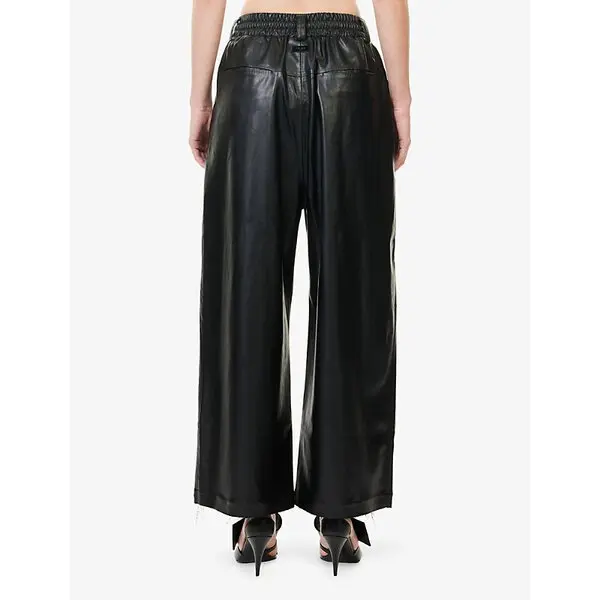 TEAM WANG DESIGN Wide-leg Faux-leather Trousers