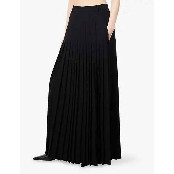 ME+EM Pleated Woven Maxi Skirt