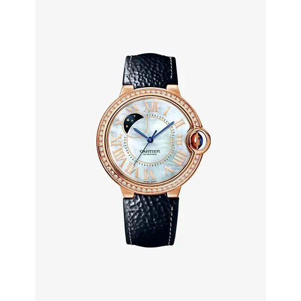 CARTIER Ballon Bleu 18ct Rose-gold And Diamond Automatic Watch - Yellow Gold
