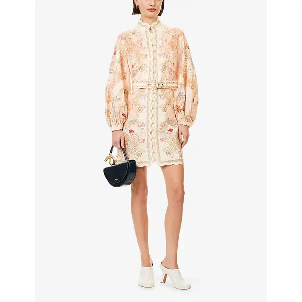 Zimmermann Daylight Belted Linen Mini Dress