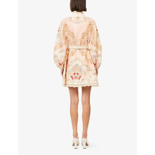 Zimmermann Daylight Belted Linen Mini Dress